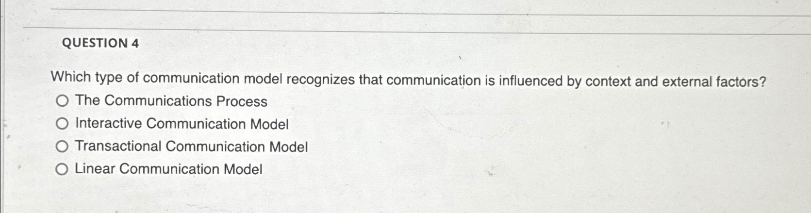 Solved QUESTION 4Which type of communication model | Chegg.com