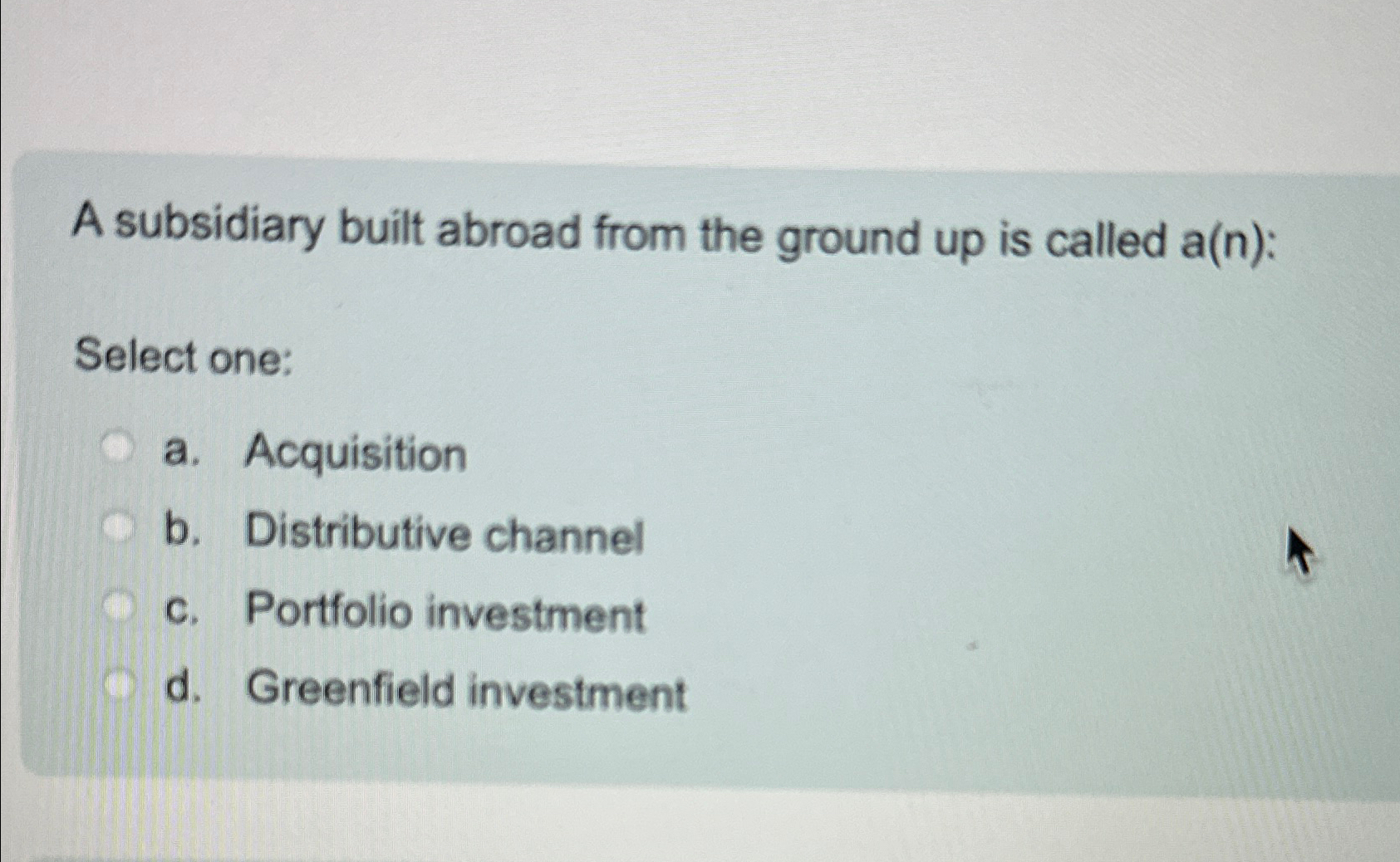 Solved A subsidiary built abroad from the ground up is | Chegg.com