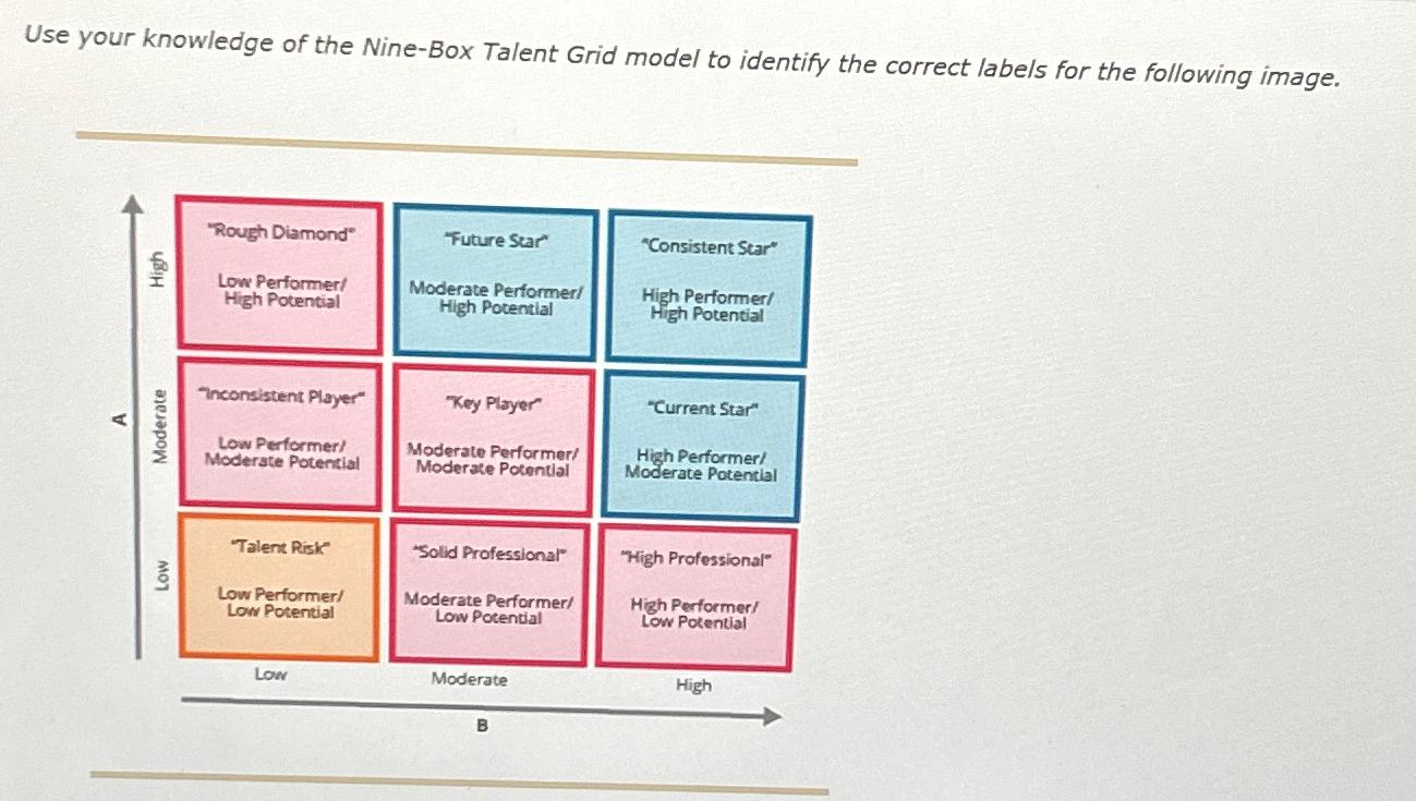 Solved Use your knowledge of the Nine-Box Talent Grid model | Chegg.com