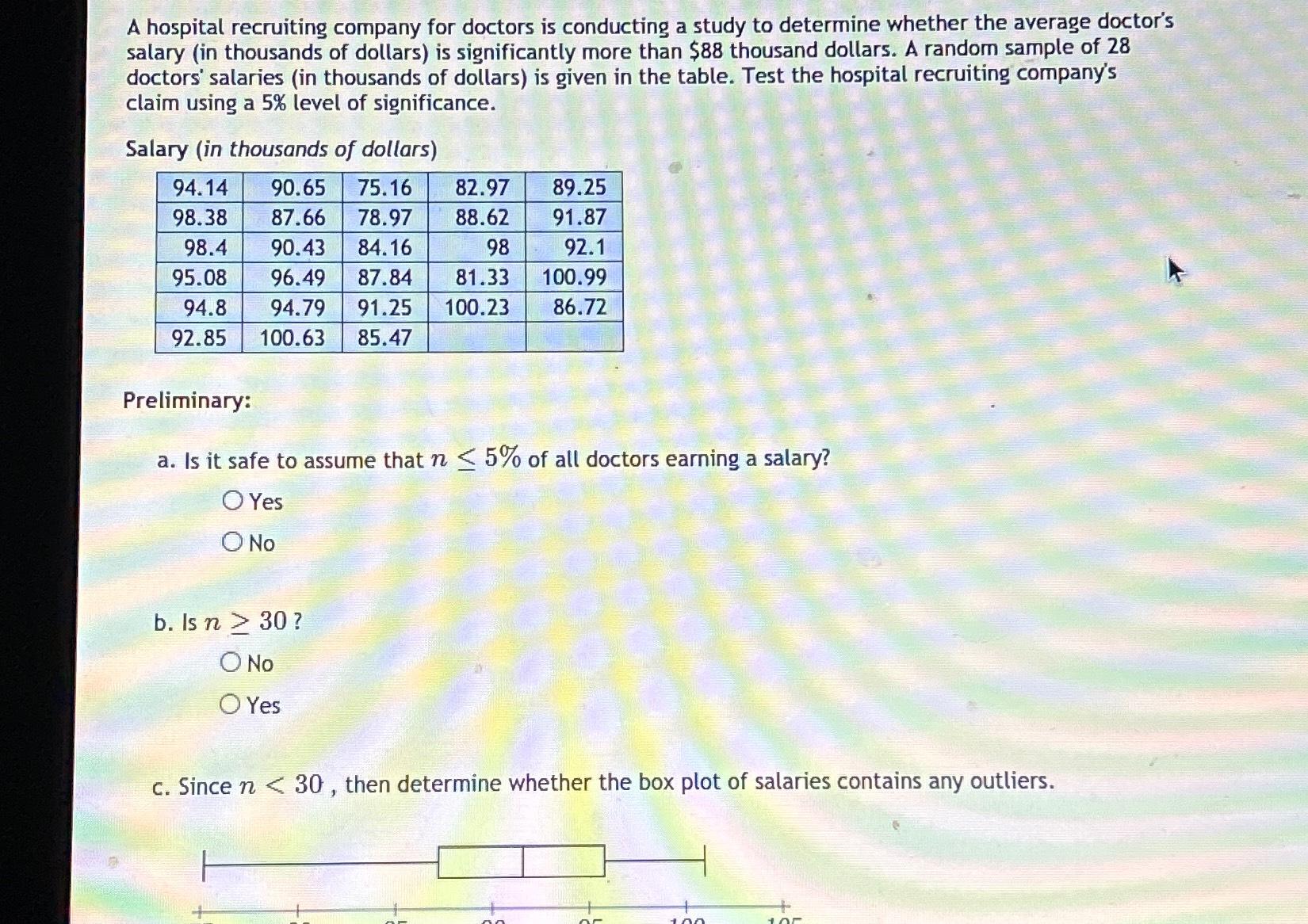 A hospital recruiting company for doctors is | Chegg.com