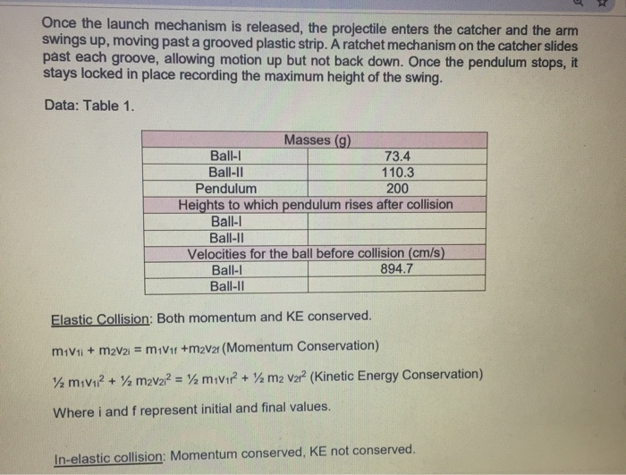 Solved PART II: Ballistic Pendulum The ballistic pendulum | Chegg.com