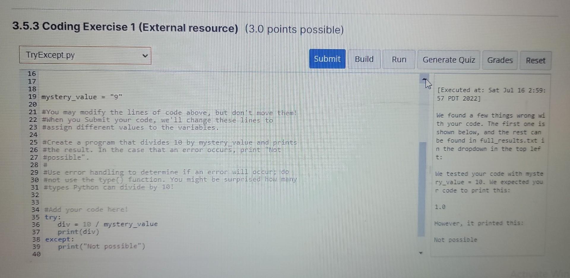 Solved 3.5.3 Coding Exercise 1 (External resource) (3.0 | Chegg.com Solved 3.5.3 Coding Exercise 1 (External resource) (3.0 | Chegg.com