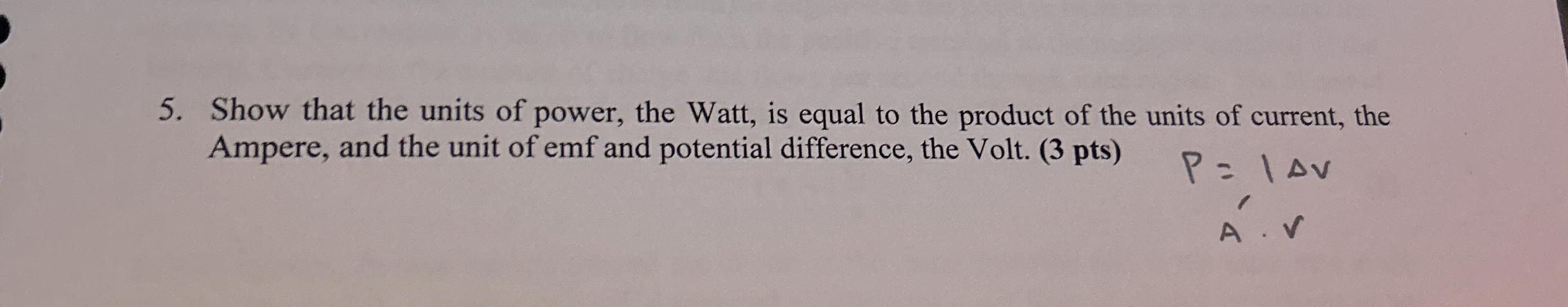 Solved Show that the units of power, the Watt, is equal to | Chegg.com