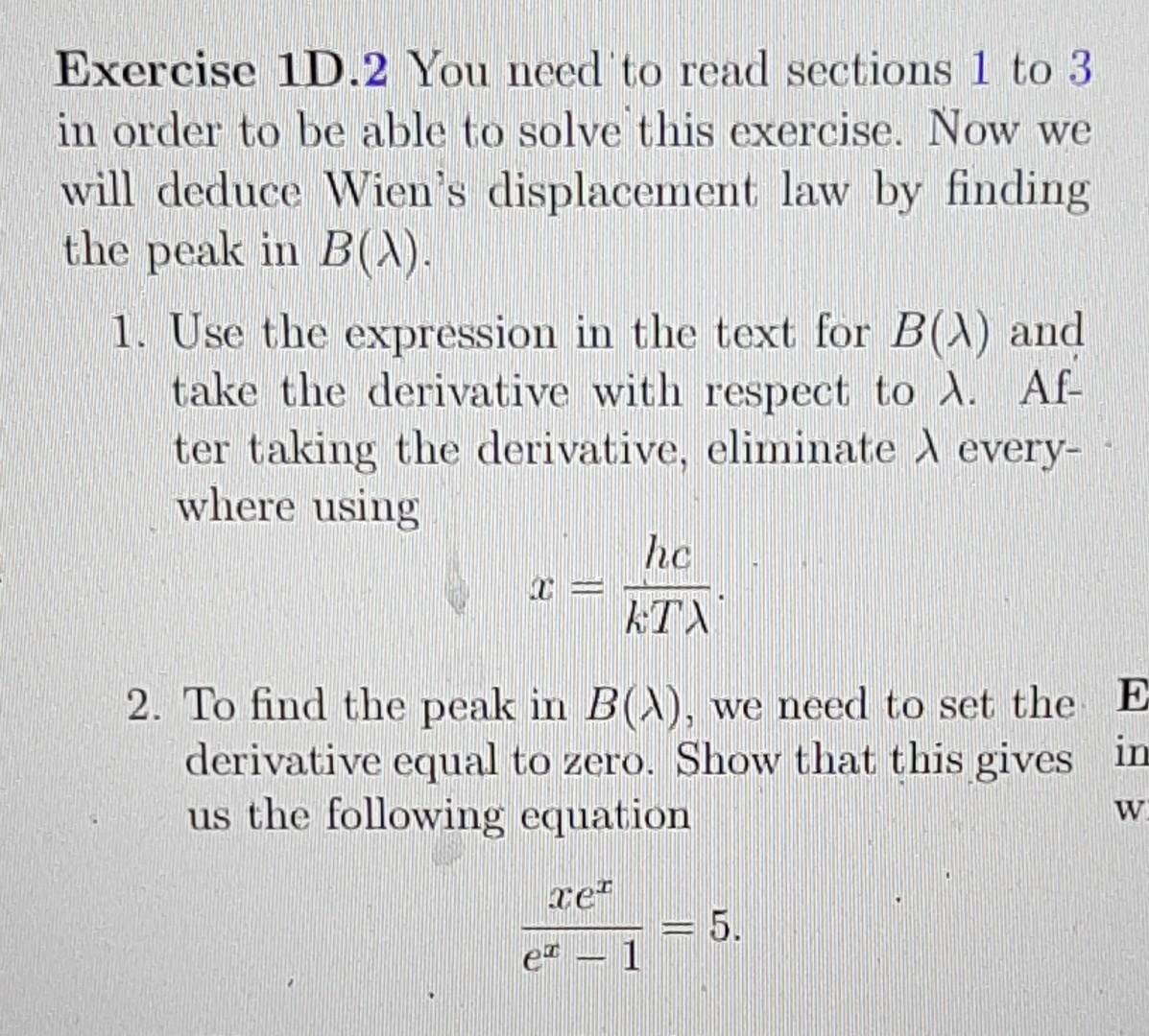 Exercise 1D.2 You need to read sections 1 to 3 in | Chegg.com