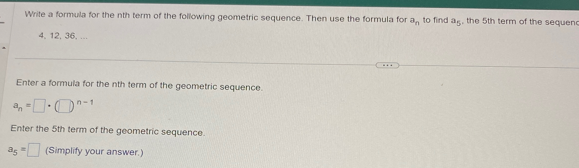 Solved Write a formula for the nth term of the following | Chegg.com