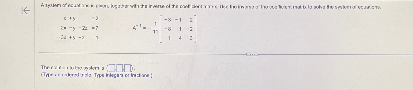 Solved A system of equations is given, together with the | Chegg.com