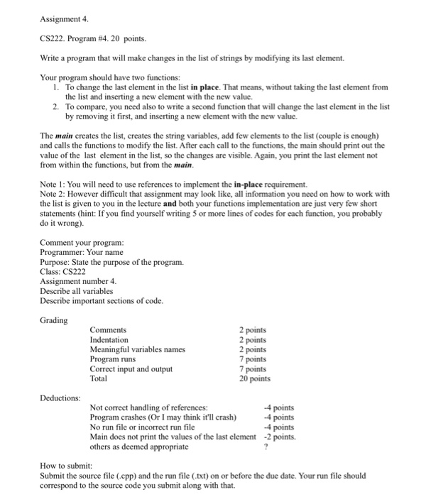 Solved Assignment 4 Cs222 Program 420 Points Write A