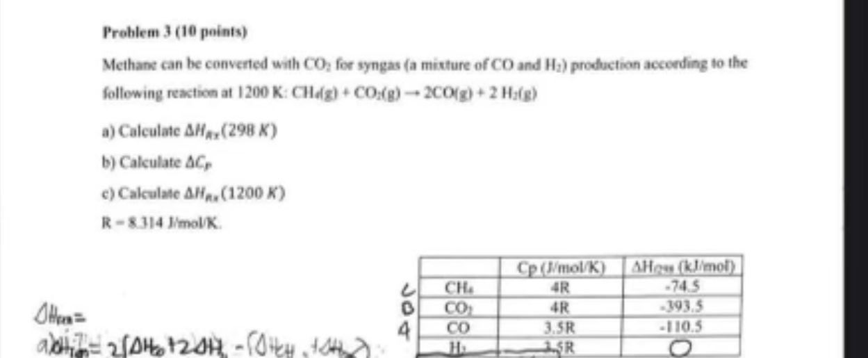 Solved Problem 3 (10 ﻿points)Methane can be converted with | Chegg.com