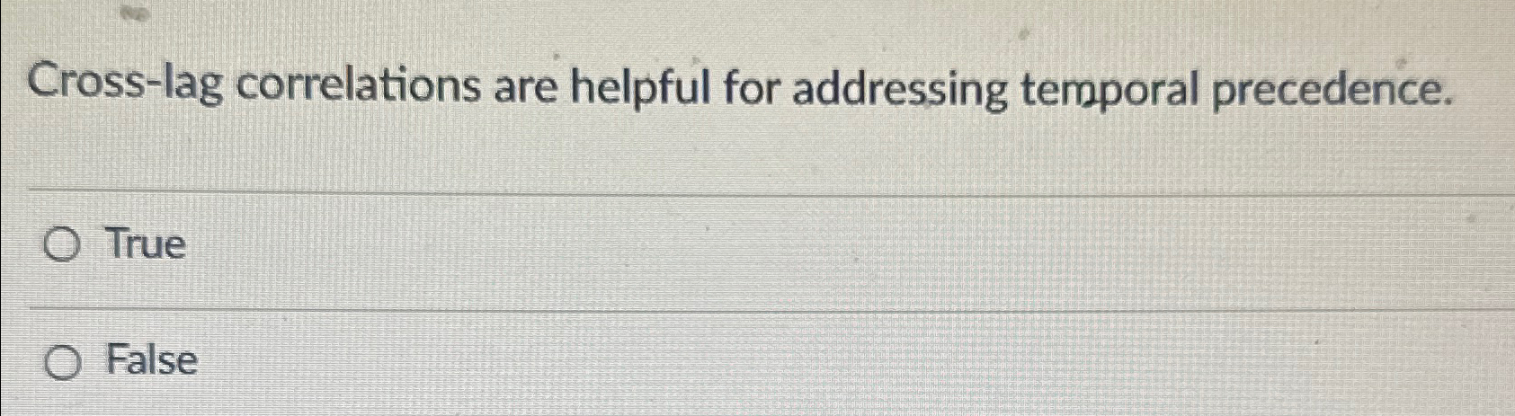 Solved Cross-lag correlations are helpful for addressing | Chegg.com