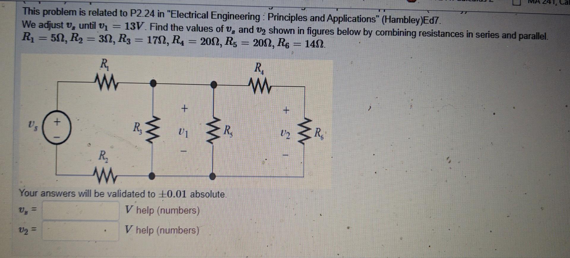 Solved This problem is related to P2.24 in "Electrical | Chegg.com