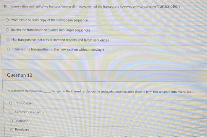 Solved Both conservative and replicative transposition | Chegg.com