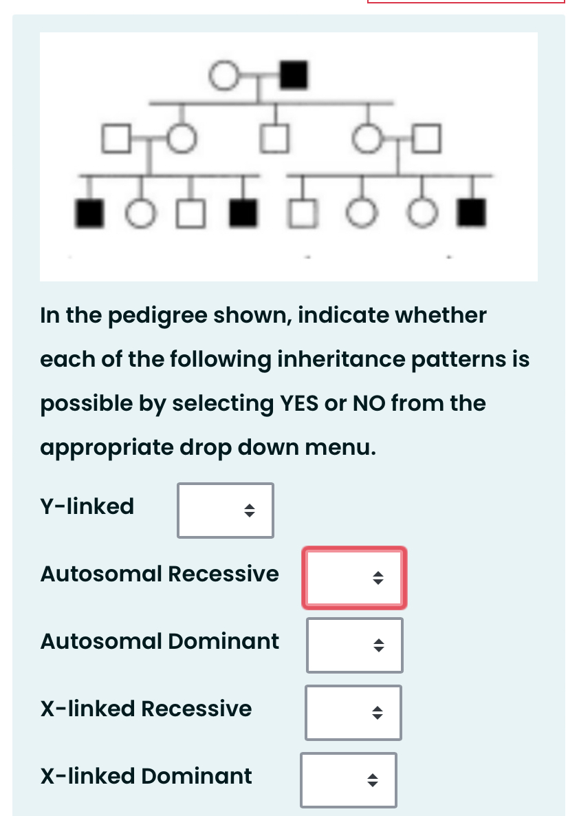 In the pedigree shown, indicate whethereach of the | Chegg.com