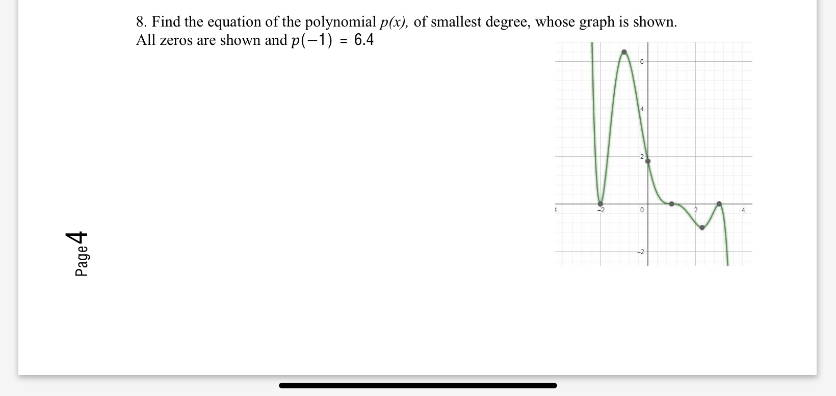 Solved Find the equation of the polynomial p(x), ﻿of | Chegg.com