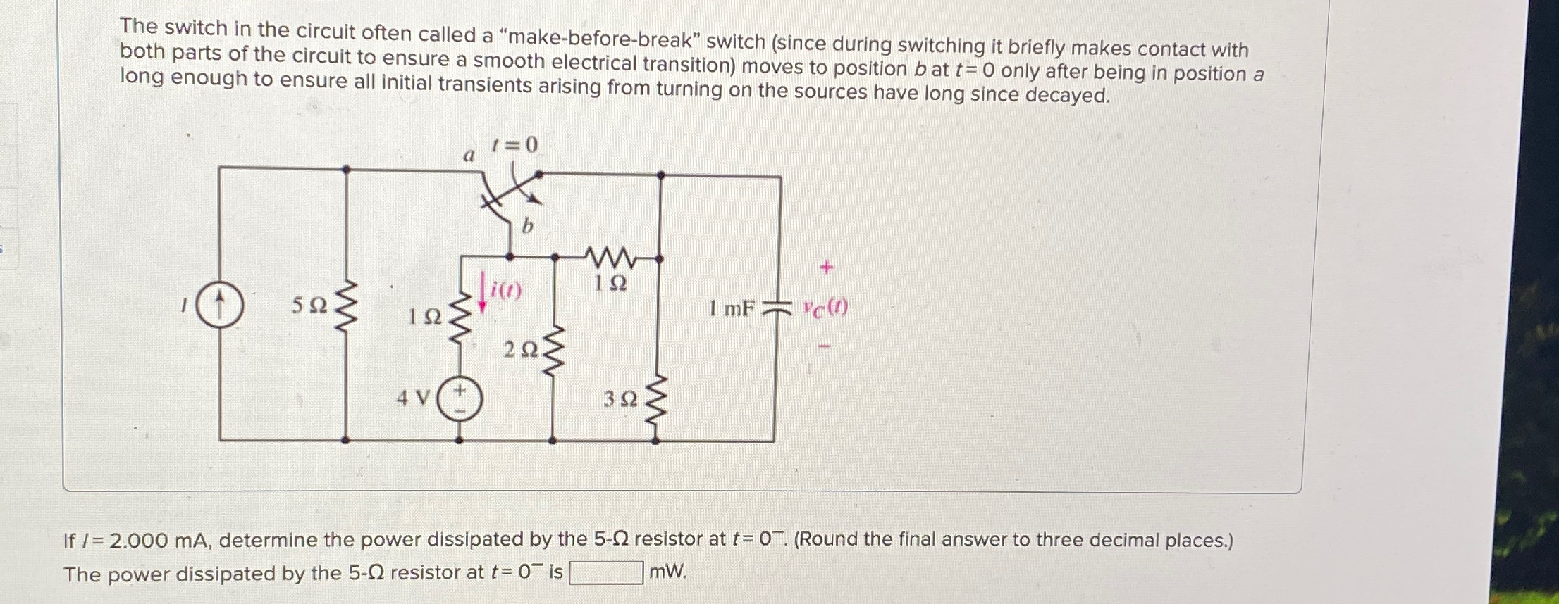 Solved The switch in the circuit often called a | Chegg.com