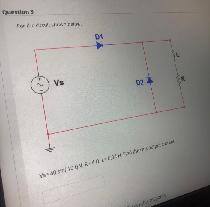 Solved For the full wave uncontrolled bridge rectifier shown | Chegg.com