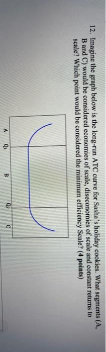 Solved 12. Imagine the graph below is the long-run ATC curve | Chegg.com