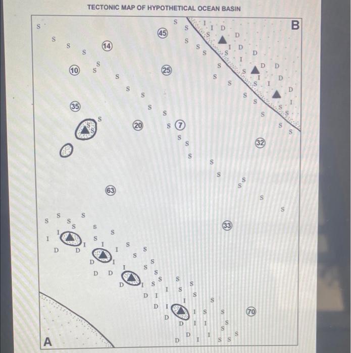 TECTONIC MAP OF HYPOTHETICAL OCEAN BASIN The first | Chegg.com