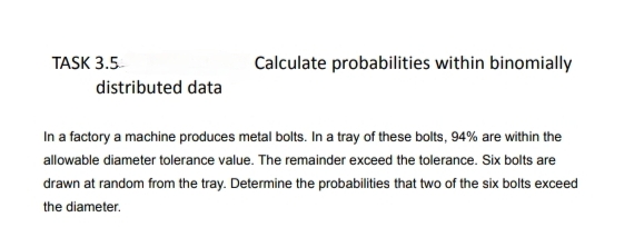 Solved TASK 3.5Calculate probabilities within | Chegg.com
