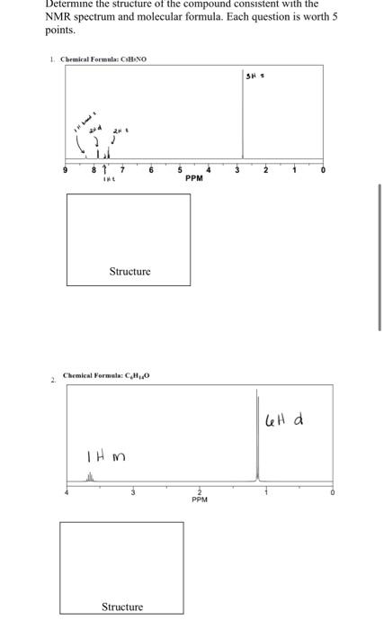 Solved Determine the structure of the compound consistent | Chegg.com
