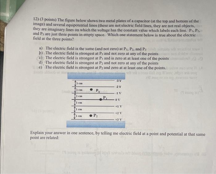 Solved 12) (3 points) The figure below shows two metal | Chegg.com
