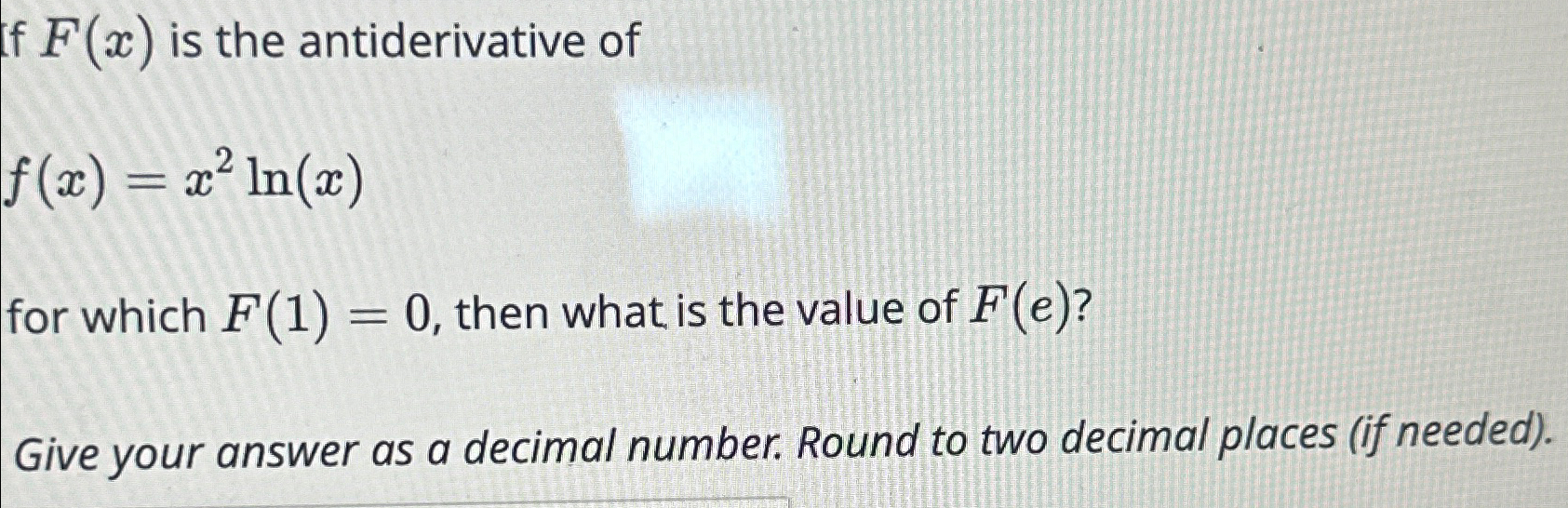 Solved ff F(x) ﻿is the antiderivative off(x)=x2ln(x)for | Chegg.com