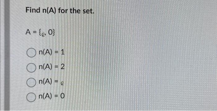 Solved Find n(A) for the set. | Chegg.com