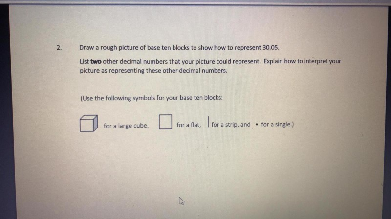 Solved 2. Draw a rough picture of base ten blocks to show | Chegg.com
