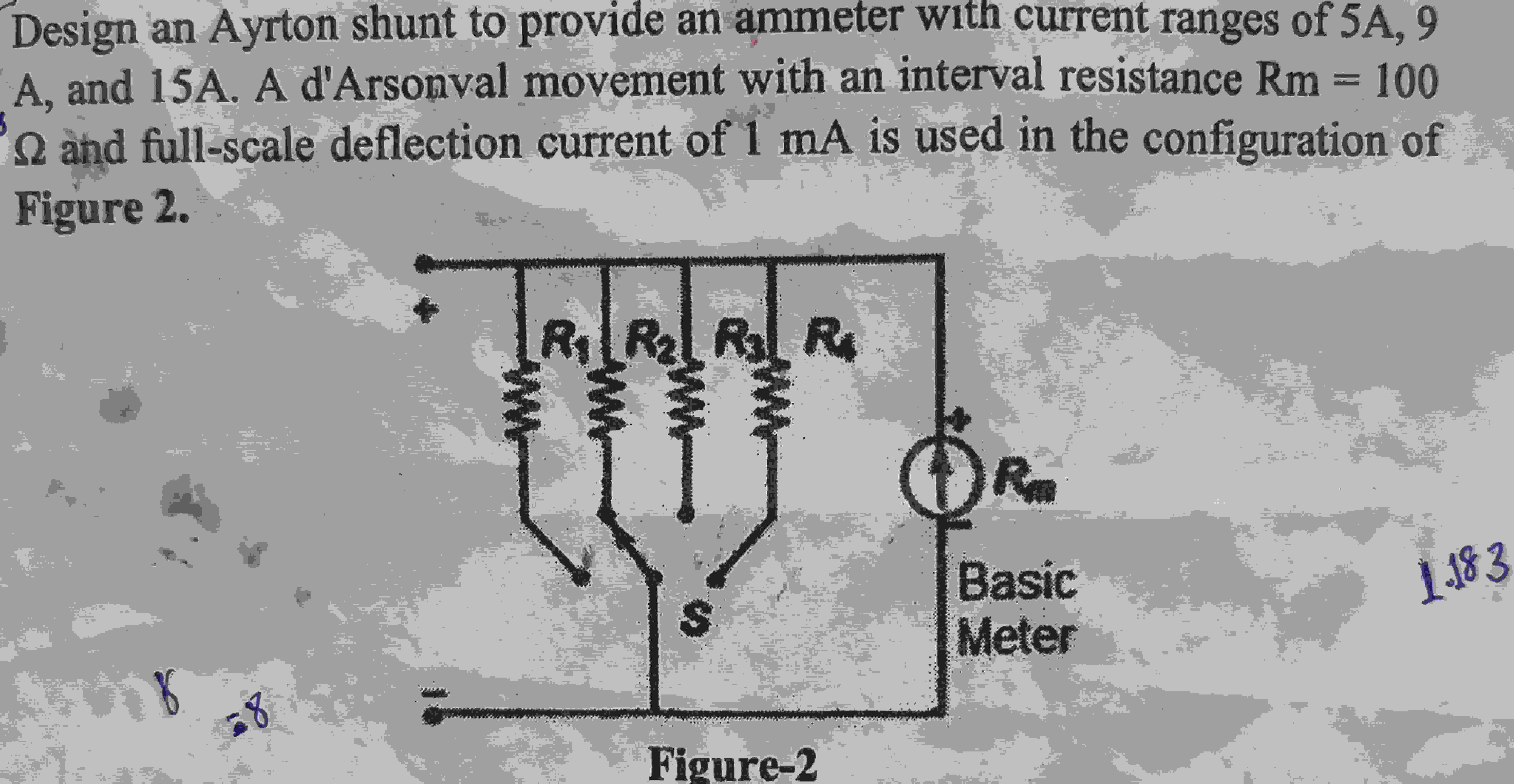 Solved Design an Ayrton shunt to provide an ammeter with | Chegg.com