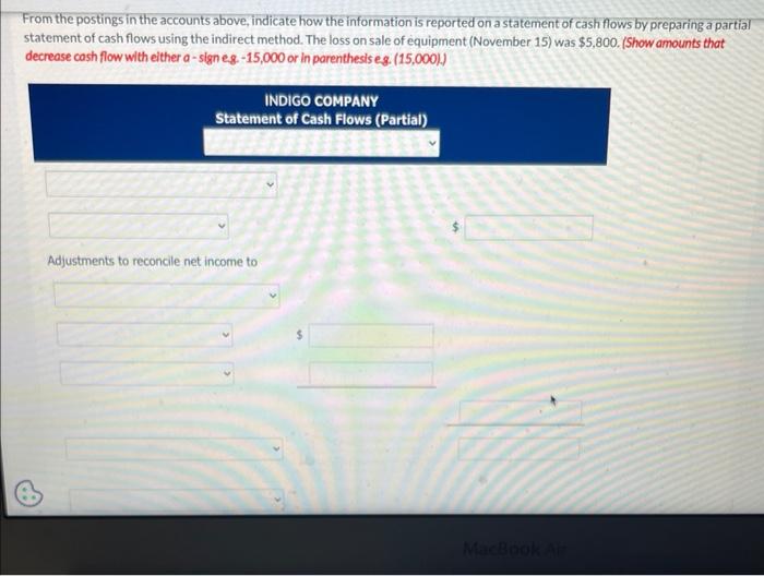 Solved The accounts below appear in the ledger of Indigo | Chegg.com