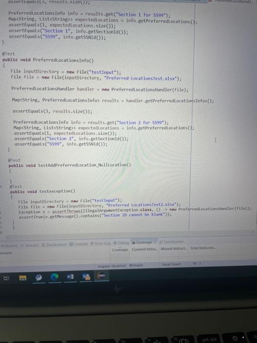 Please Need help finishing this junit test with | Chegg.com