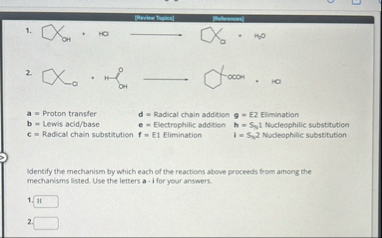 Solved a= ﻿Proton transfer ,d= ﻿Radical chain addition 9= | Chegg.com