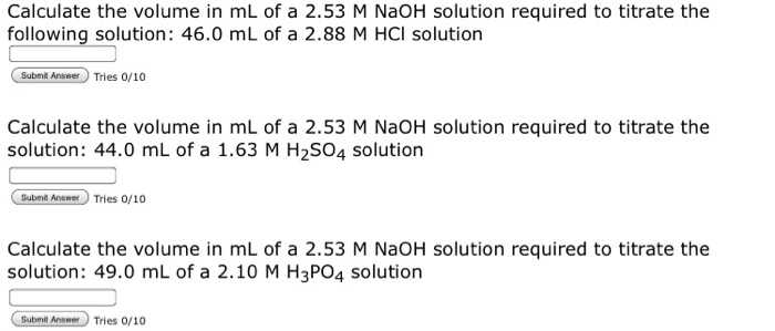 Solved Calculate the volume in mL of a 2.53 M NaOH solution | Chegg.com