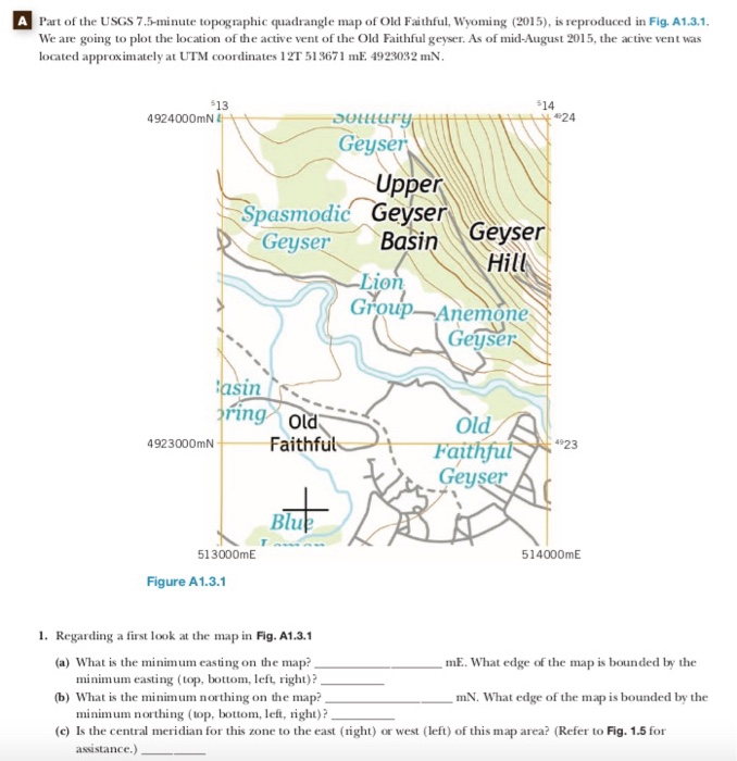 Solved Part of the USGS 7.5-minute topographic quadrangle | Chegg.com