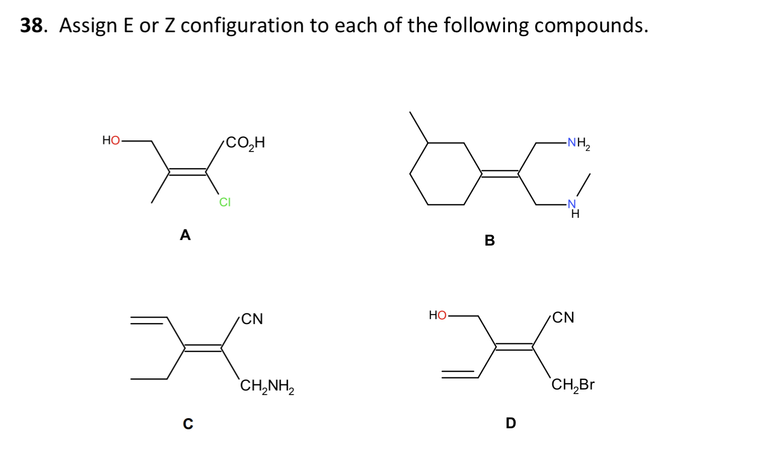 Solved Assign E ﻿or Z ﻿configuration to each of the | Chegg.com