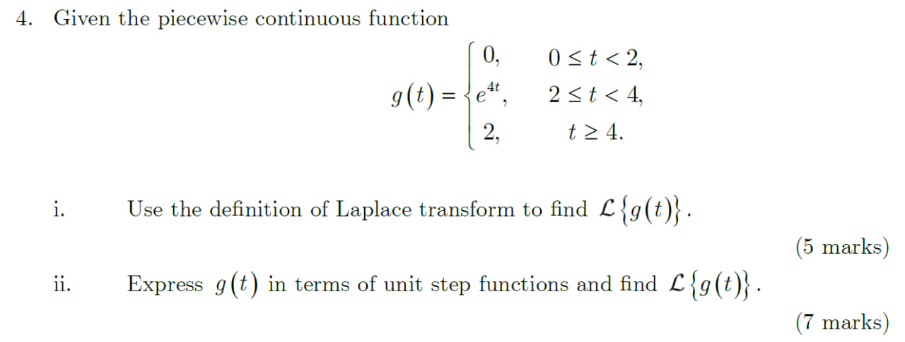 Solved Given the piecewise continuous | Chegg.com