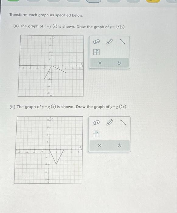 Solved Transform Each Graph As Specified Below A The 