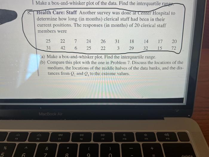 Solved (a) Make a box-and-whisker plot. Find the | Chegg.com