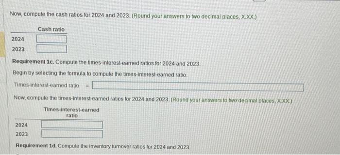 Solved Requirement 1a. Compute the current ratios for 2024 | Chegg.com