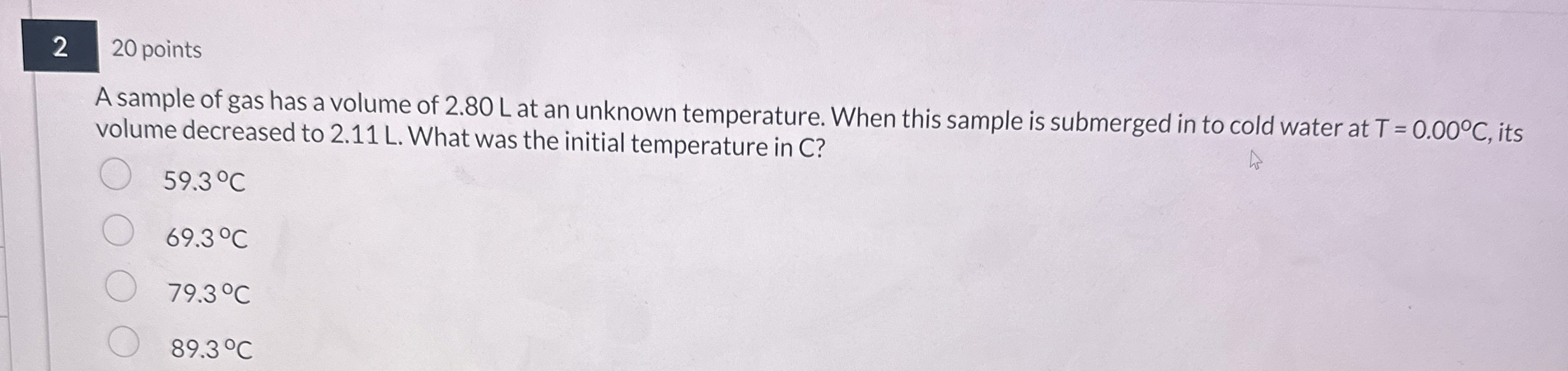 Solved 20 ﻿pointsA sample of gas has a mass of 0.271 ﻿g . | Chegg.com