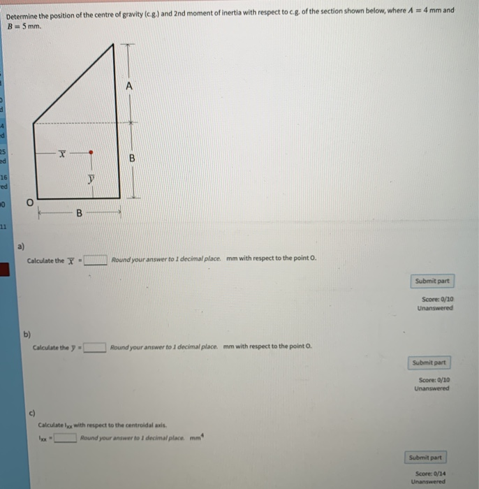 Solved Determine the position of the centre of gravity (c) | Chegg.com