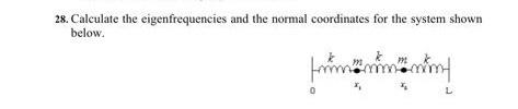 Solved 28. Calculate the eigenfrequencies and the normal | Chegg.com