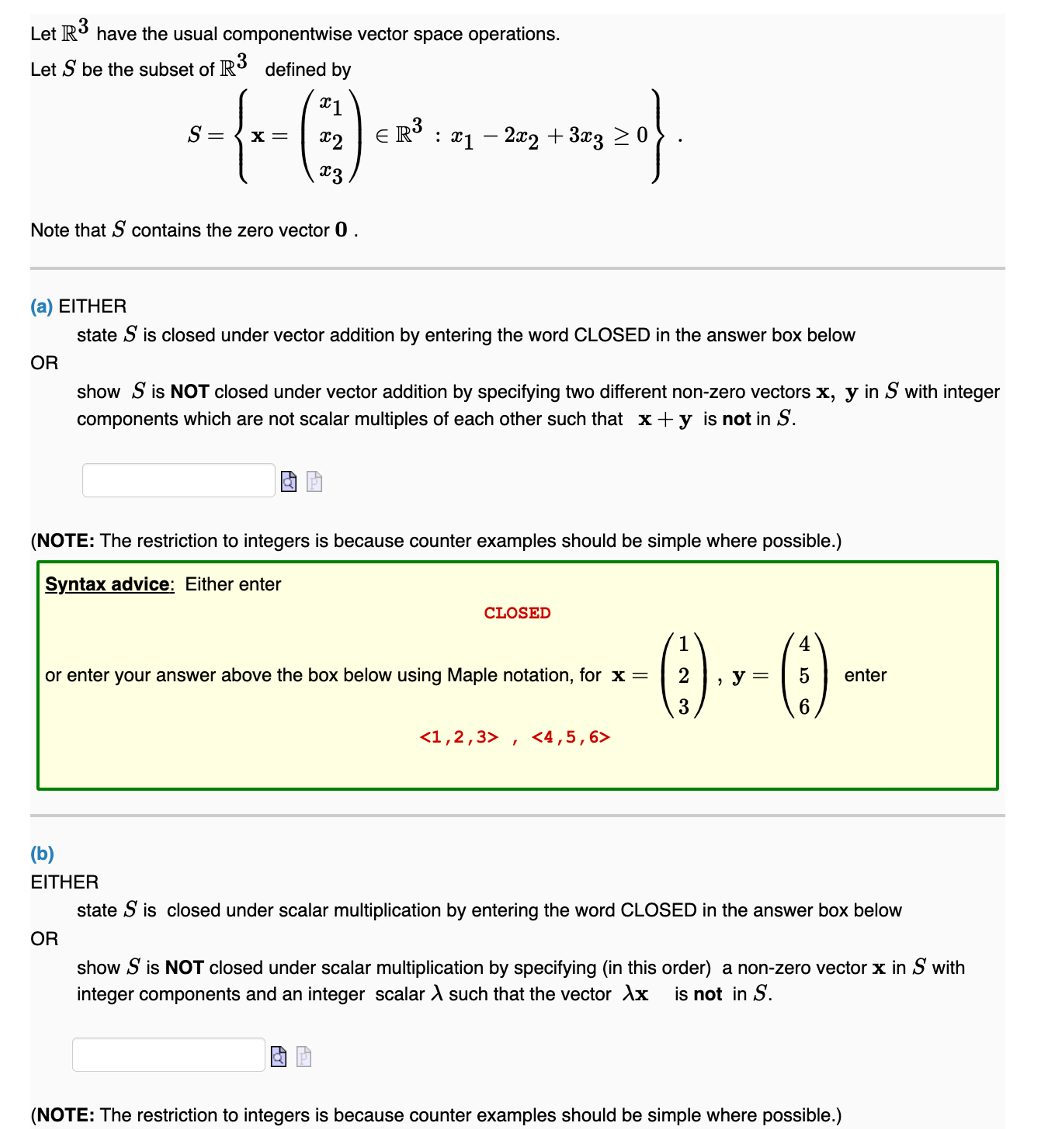 Solved Let R3 ﻿have the usual componentwise vector space | Chegg.com