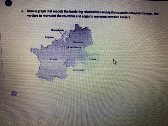 Solved 2. Draw a graph that models the bordering | Chegg.com