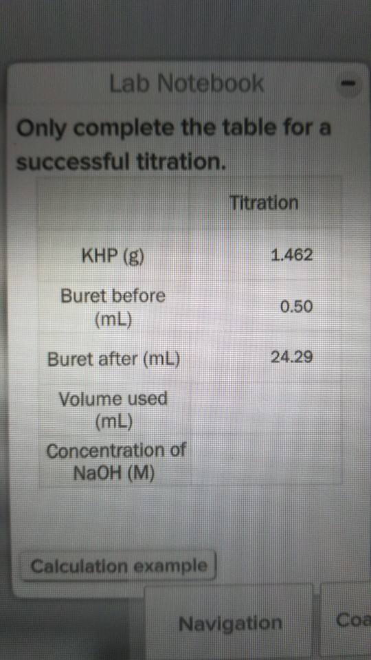Solved Lab Notebook Only complete the table for a successful | Chegg.com