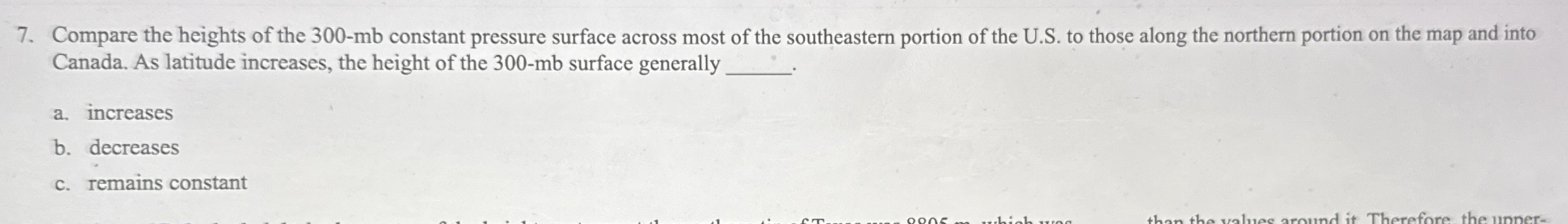 Solved Compare the heights of the 300-mb ﻿constant pressure | Chegg.com