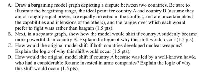 A. Draw a bargaining model graph depicting a dispute | Chegg.com