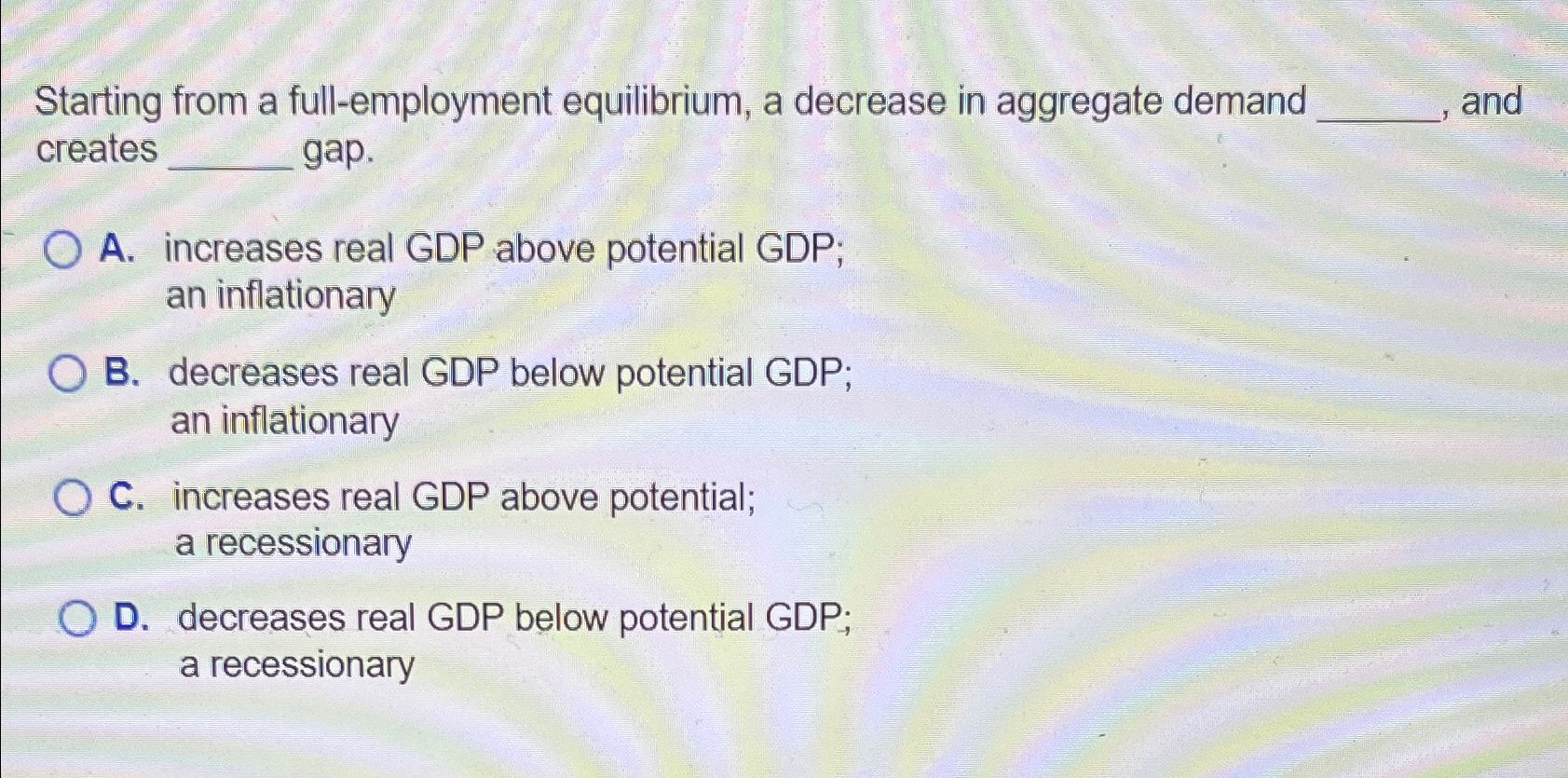 Solved Starting from a full-employment equilibrium, a | Chegg.com