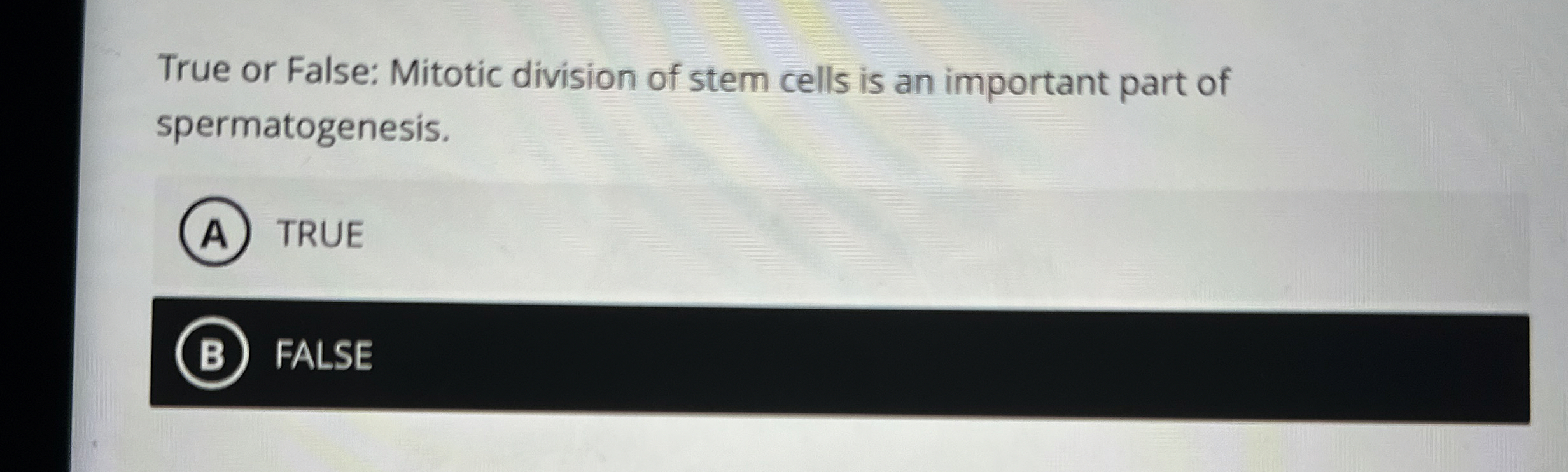 Solved True or False: Mitotic division of stem cells is an | Chegg.com