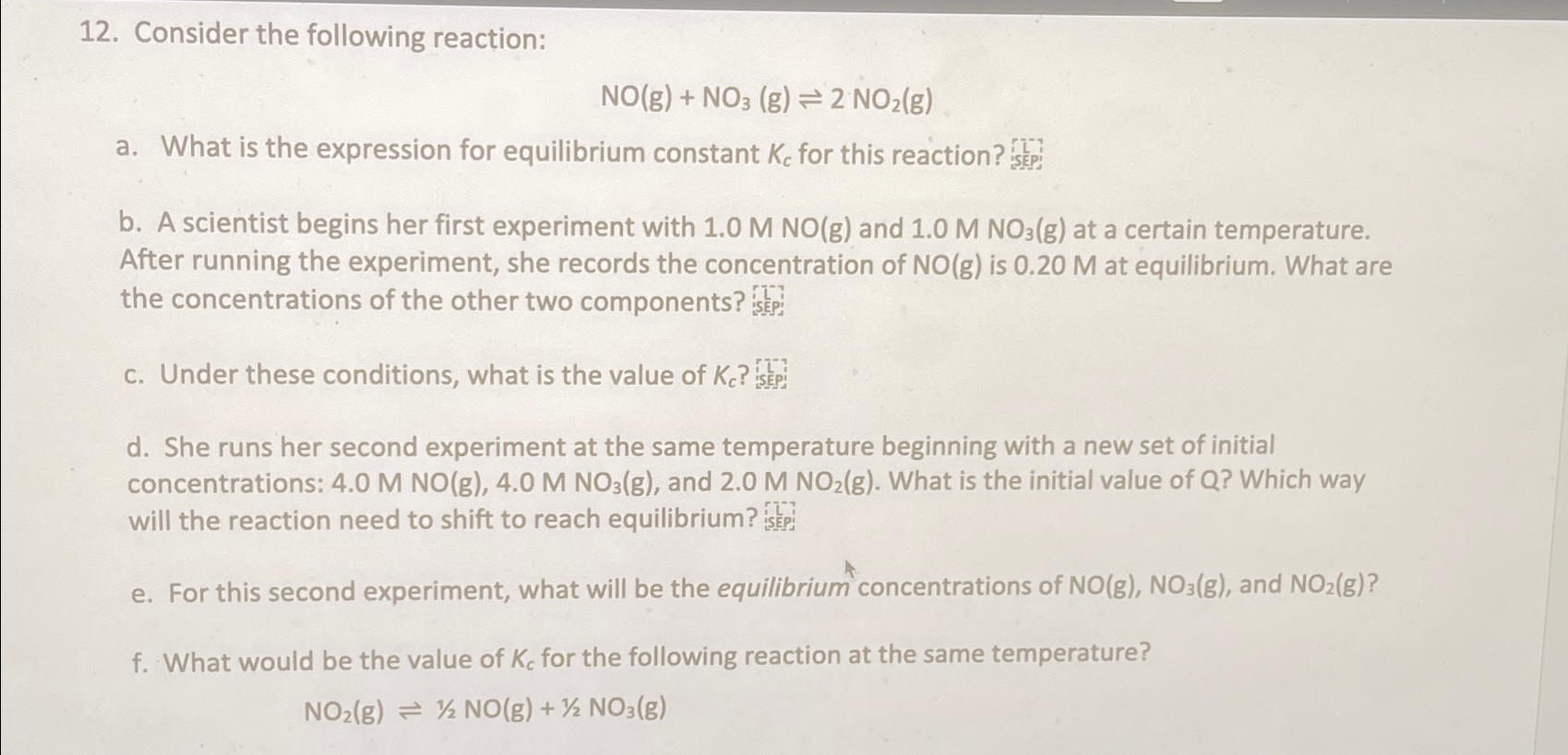 Solved Consider The Following