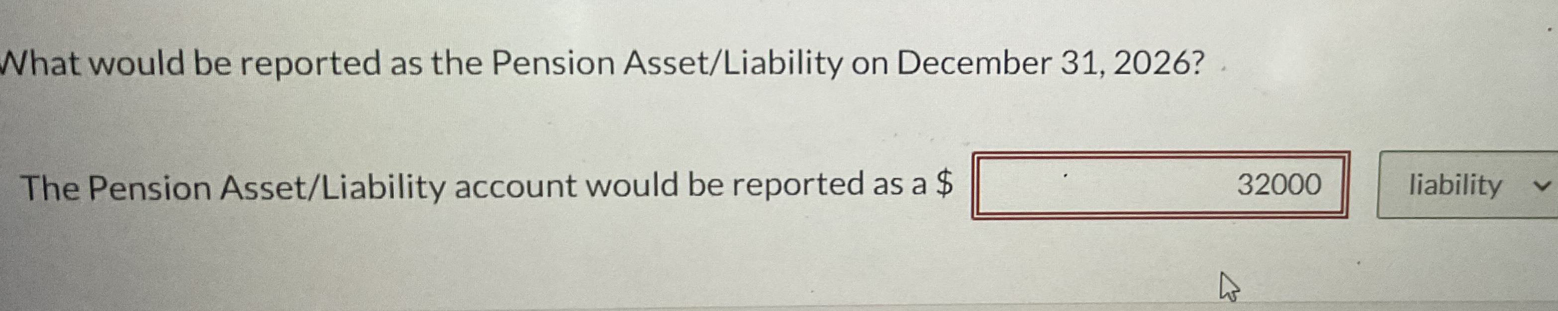 Solved What would be reported as the Pension Asset/Liability | Chegg.com